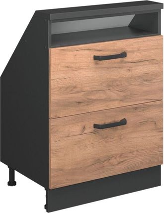 Vicco Dachschr&auml;genschrank Rion, Anthrazit/Goldkraft Eiche, mit 2 Schubladen, Vicco