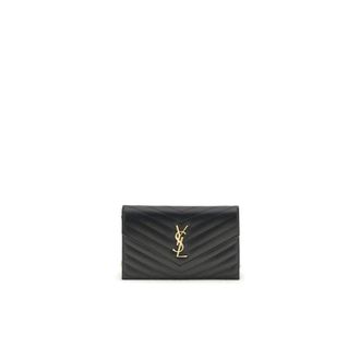 Saint Laurent Calf Leather Bos Taurus Wallet - - Accessories - Damen - Schwarzk - ONE SIZE
