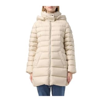 Add Femme, Vestes, Beige, Taille: 38 FR Manteaux Ivory pour un Look Élégant