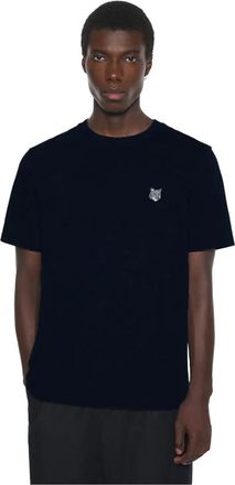 Maison Kitsun&eacute; Homme, Tops, Noir, Taille: 2XL Fox Head Comfort T-Shirt