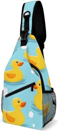 Generic Mode Sacoche Porté épaule Canards en caoutchouc jaunes Sac Bandoulière Léger,Antivol Sac à Poitrine pour Voyage Cyclisme Randonnée