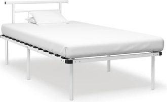 vidaXL Cadre de lit Blanc Métal 100x200 cm