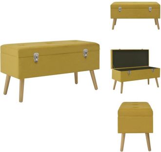 vidaXL Vidaxl - Banc avec compartiment de rangement 80cm Jaune moutarde Velours - Banc Coffre - Banc Tissu - Banc Rangement - Banc Design - Meuble Dentrée
