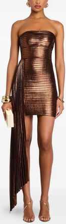 Retrofête robe Marcy à design plissé - Marron