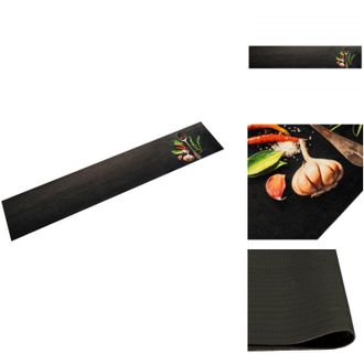 vidaXL Vidaxl - K&uuml;chenteppich Waschbar Gew&uuml;rze 60x300 cm Samt - K&uuml;chenl&auml;ufer - Samt - pvc - Rutschfest - Maschinenw&auml;sche