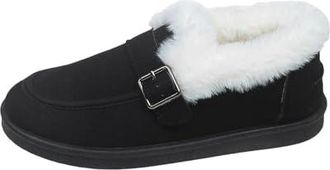Generic Bottes dhiver &agrave; talon plat confortables pour femme - &Eacute;l&eacute;gantes - Doublure en fausse fourrure - Boucle chaude - &Agrave; enfiler - Pour lint&eacute;rieur et lext&eacute;rie