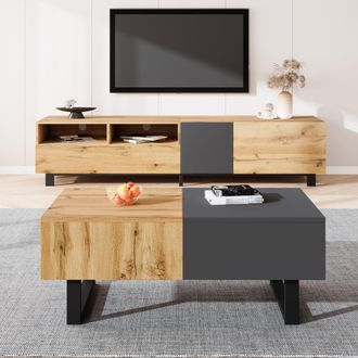 Generic Multifunktionaler Couchtisch mit verschiebbarer Tischplatte und verstecktem Stauraum, hochwertige Holz- und Metallkonstruktion, ideal für Wohnzimmer u