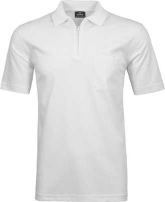 Ragman Ragman Polo à fermeture Éclair pour homme, Blanc., XXL
