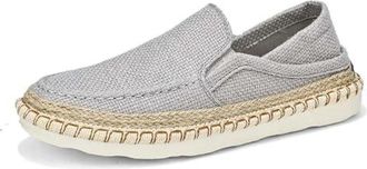 Generic ZBDP Mocassins à coudre dété respirants et confortables en toile pour homme, Gris 8927, 42.5 EU