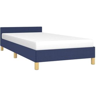 vidaXL Bettgestell mit Kopfteil ohne Matratze Blau 90x190 cm Stoff Vidaxl