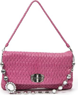Miu Miu Crossbody Bags - Medium Crystal Flap Clutch - Gr. unisize - in Rosa - f&uuml;r Damen
