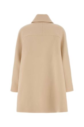 Valentino Garavani Womens Coat Beige Virgin Wool