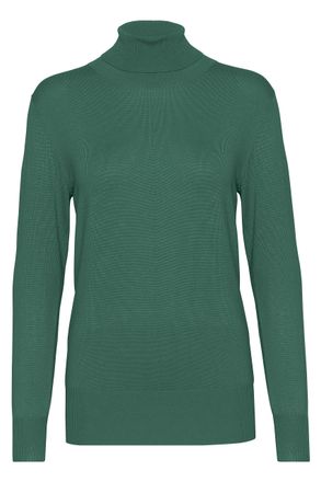 Kaffe Damen Rollneck T-Shirt Long Sleeves Slim Fit Hip Length Rib Edges Pullover, Aventurin, Small
