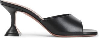 Amina Muaddi Schwarze Ledersandalen Elegante Abs&auml;tze - - Shoes - Damen - Schwarzk - 37 EU