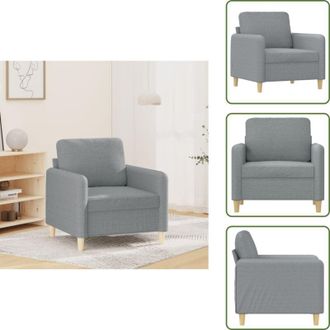 vidaXL Sessel Hellgrau 60 cm Stoff - Esszimmerstuhl - Lounge Chair - Gem&uuml;tlicher Stuhl - Grau Sessel - Wohnzimmersofa