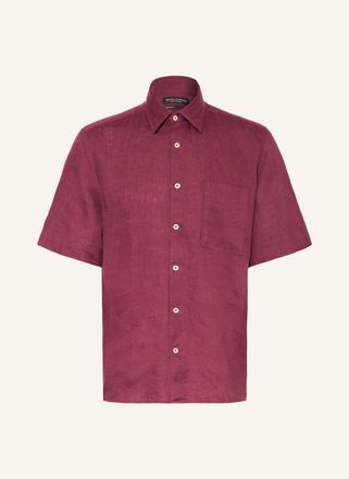 Marc O'Polo Marc Opolo Kurzarm-Hemd Regular Fit Aus Leinen rot