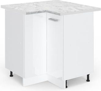 Vicco Meuble dangle R-Line, Blanc Haute Brillance/Blanc, 75.6 cm, PT Marbre