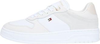 Tommy Hilfiger Femme Th Sporty Cupsole Tumbled LTR Fw0Fw09024 Bas, White (White/Light Grey), 38 EU