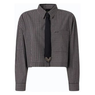 Pinko Carlina Camicia Tinto Filo - - Blouses & Shirts - Damen - Schwarzk - M