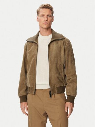 HUGO BOSS Lederjacke 50567441 Beige Regular Fit