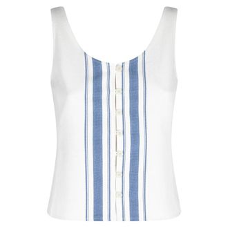 Low Classic Stripe Sleeveless Top - - Tops - Damen - Wei&szlig; - M