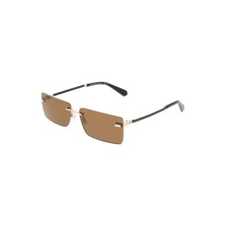 Calvin Klein CA-38335 Metal Square Sunglasses - Beige