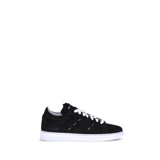 Kiton Leder-Sneaker mit flacher Sohle - - Shoes - Herren - Schwarzk - 41 EU