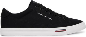 Tommy Hilfiger Sneakers aus Stoff Tommy Hilfiger Vulc Core Rwb Long Lace Cvs FM0FM05813 Schwarz