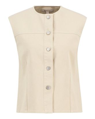 Barbour Denim-Weste Daya mit Metall-Kn&ouml;pfen in