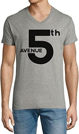 Generic 5th Avenue Manhattan New York T-Shirt &agrave; col en V Masculin Gris XX-Large