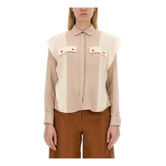 Alysi Femme, Blouses et Chemises, Multicolore, Taille: 38 FR Camicia Garza Cotone Pannelli