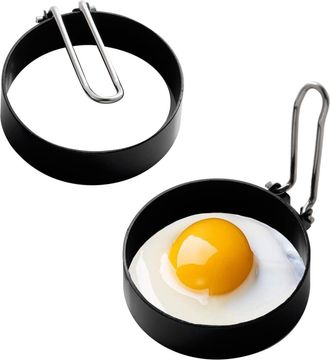 Premier Housewares Antihaftbeschichtete Eierringe mit Klappgriffen, 2 St&uuml;ck