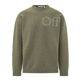 Off-white Homme, Pulls, Vert, Taille: M Pull &agrave; col rond manches longues