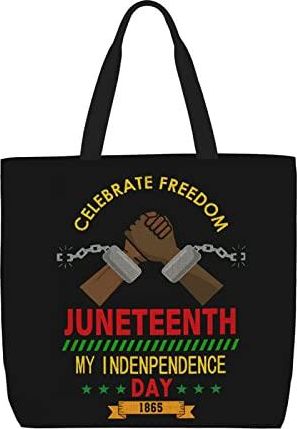 Generic Sac De Courses C&eacute;l&eacute;brations De Juneteenth, Journ&eacute;e De La Libert&eacute; Des Afro-Am&eacute;ricains Sac Cabas Lavables Pliable Sacs En Toile &Eacute;paule, Pour Tous Les Jo