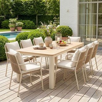 Sweeek Table de jardin aluminium 8 places beige - Edera