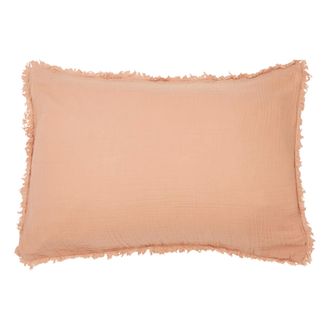 Haomy Taie doreiller Katni en voile de coton bio frang&eacute; Haomy
