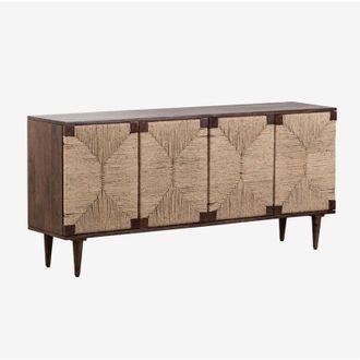 Sklum Sklum - Evans Sideboard aus Mangoholz und Jute Braun Dark