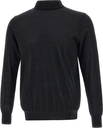 KANGRA Homme, Pulls, Noir, Taille: L Pull en Laine M&eacute;rinos Noir &agrave; Col Roul&eacute;