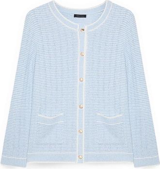 Fiorella Rubino Femme, Pulls, Bleu, Taille: 40 FR Cardigan en maille ray&eacute;e