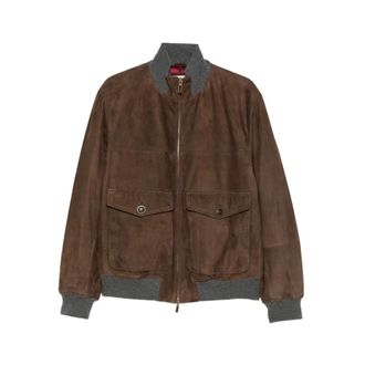 Brunello Cucinelli Mpclf2085 Wildleder Bomberjacke - - Jackets - Herren - Braun - M