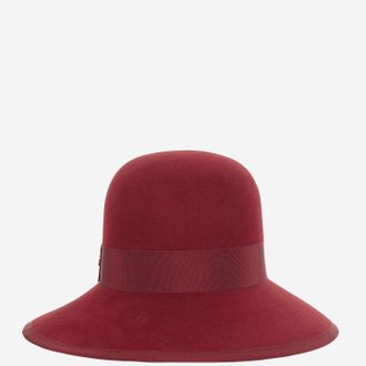 Valentino Garavani Womens Vlogo Signature Rabbit Felt Hat Red