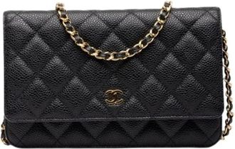 Chanel Portefeuille sur cha&icirc;ne Pre-owned - Femme - Pre-owned - Noir - Taille: ONE Size