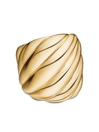 David Yurman puce doreille Sculpted Cable en or jaune 18ct (20 mm)