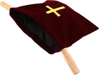 Luxshiny Kirchliche Opferbeutel Mit Gesticktem Kreuzmuster Gro&szlig;e Kapazit&auml;t F&uuml;r Kommunion Taufen Und Kirchenevents Robuste Und Holzelemente F&uuml;r Gottesdienste