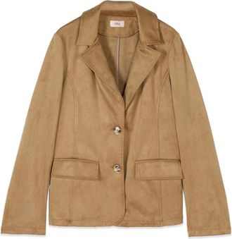 Oltre Femme, Vestes, Beige, Taille: 38 FR Veste aspect nubuck
