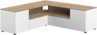 Symbiosis TemaHome TV-Schrank Ecke, 130 x 130 x 45 cm, Weiß und Eiche, 130x130x45 cm