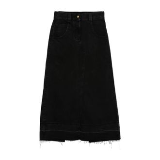 Palm Angels Denim Maxi Rock - - Skirts - Damen - Schwarzk - W28