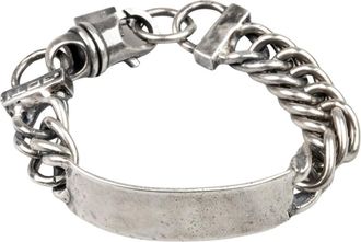 Goti Homme, Accessoires, Gris, Taille: M Chain Plate Bracelet