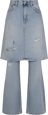 Acne Studios Femme, Jeans, Bleu, Taille: 36 FR Layered Denim Pantalons