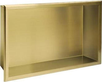 Rea Niche &Eacute;tag&egrave;re Salle de Bains 30x45 gold brush Niche Douche Int&eacute;gr&eacute; Organisateur Salle de bains Niche murale en acier inoxydable (or bross&eacute;)